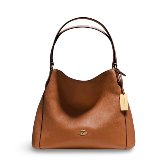 Coach | Bags | Coach Edie Shoulder Bag 3 In Saddle Tan Refined Pebble ...